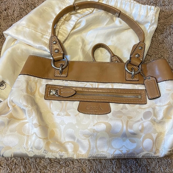 Coach | Bags | Coach Cream Handbag | Poshmark